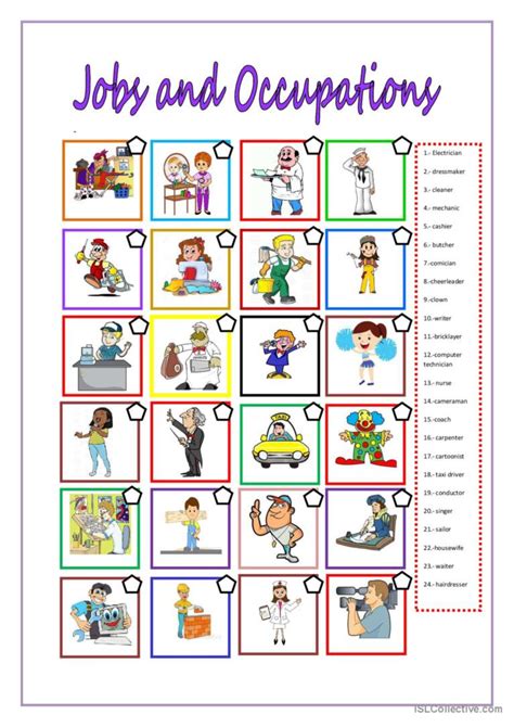 JOBS AND OCCUPATIONS English ESL Worksheets Pdf Doc
