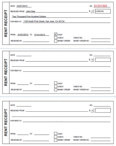 10 Best Printable Blank Receipt Form Template Artofit