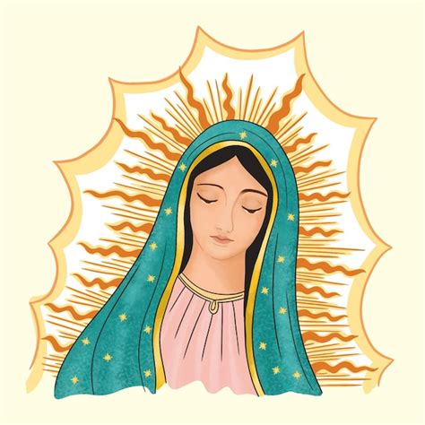 Premium Vector Virgin Mary Catholic Invocation Of Our Lady Of