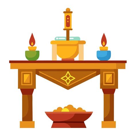 Arte y ilustración vectorial de clipart de la mesa del altar Vector