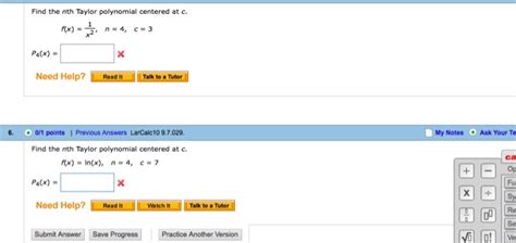 solved find the nth taylor polynomial centered at c f x