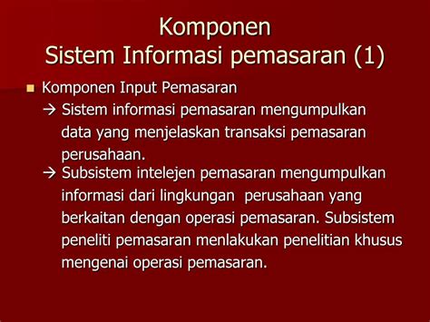 Ppt Komponen Sistem Informasi Pemasaran Powerpoint Presentation Free