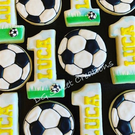 Soccer Ball Sugar Cookies Soccer Cookies Socccer Gifts Etsy