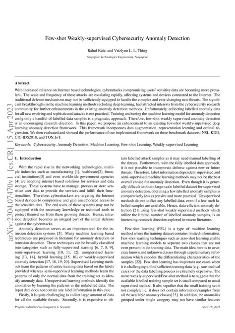 Few Shot Weakly Supervised Cybersecurity Anomaly Detection Deepai