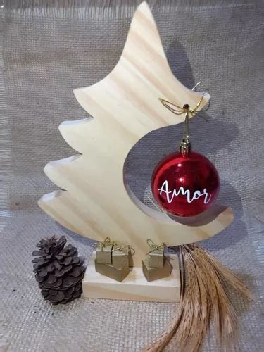 Árvore De Natal Em Madeira Pinus s Decoração MercadoLivre