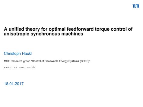 pdf a unified theory for optimal feedforward torque control of anisotropic synchronous machines