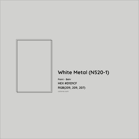 Behr White Metal N520 1 Paint Color Codes Similar Paints And Colors
