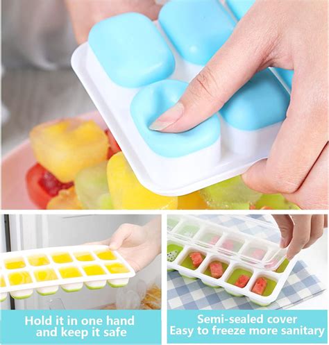 Coloridas bandejas de silicona para cubitos de hielo juego de 4 Fácil