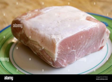 Raw Pork Loin Ready To Be Roasted Stock Photo Alamy