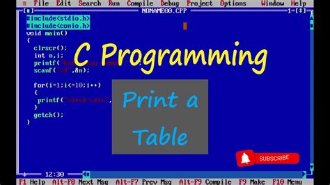 a program to print a table of a given number using c language c programming tricks collection