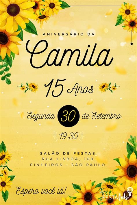 Convite de 15 Anos Modelos incríveis FestaLab