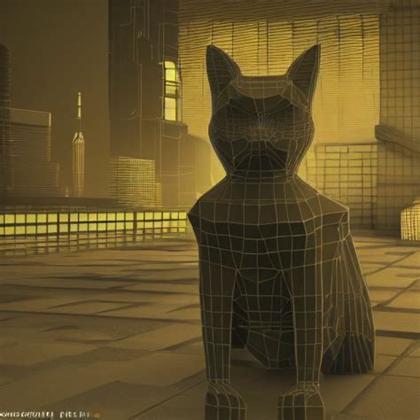 D Render Cyberpunk Cat Arthub Ai