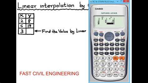 linear interpolation by fx 991 es or plus scientific calculator tips 2 youtube