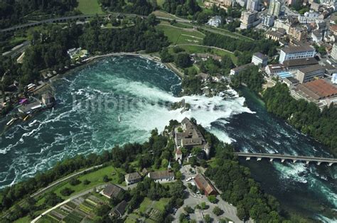 Luftaufnahme Schaffhaussen Der Rheinfall Bei Schaffhausen In Der Schweiz