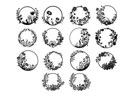 FLORAL CIRCLE SVG Floral Circle Svg Cut Files For Cricut Etsy