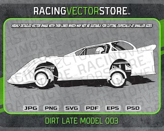 Dirt Late Model Race Car Highly Detailed Vector Image In Svg Ai Pdf