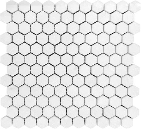 Thassos White Greek 1 Hexagon Honed Marble Mosaic Tile