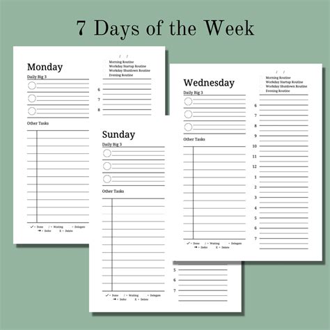 Daily Focus Planner Template Printable Daily Focus Planner Daily