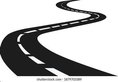 Winding Road Journey Traffic Curved Highway Stock Vector Royalty Free