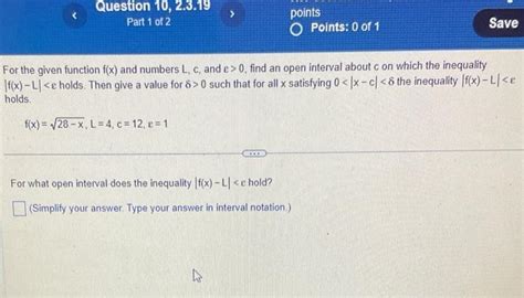solved for the given function f x and values of l c and