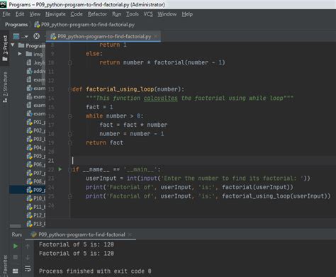 python program to find factorial of any number