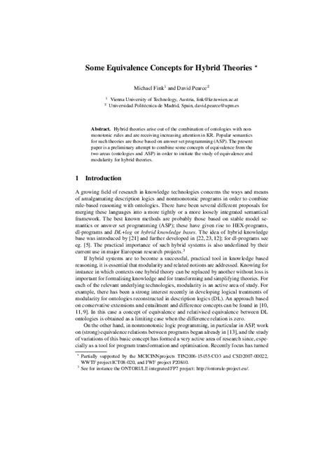 pdf some equivalence concepts for hybrid theories david pearce