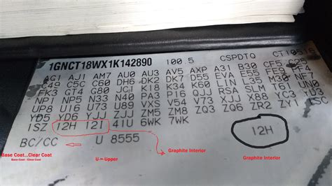 Interior Paint Code Help Blazer Forum Chevy Blazer Forums