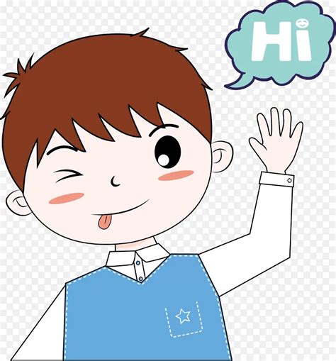 可爱调皮打招呼的小男孩PNG图片素材下载 图片编号qxvvklja 免抠素材网