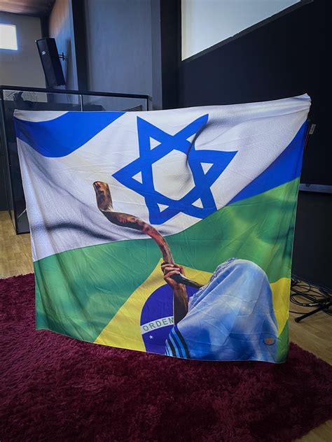 Bandeira BDA249 Israel Brasil Shofar Expressão que Adora
