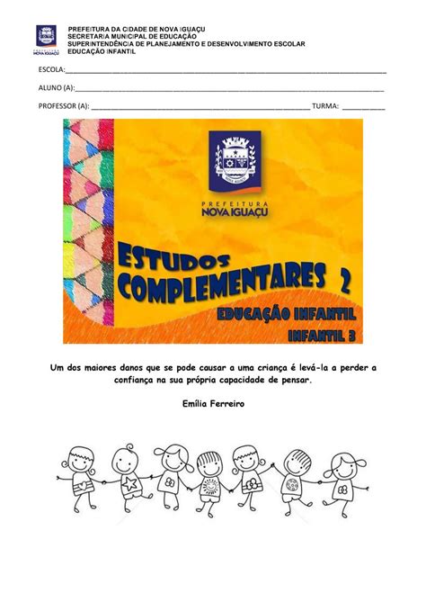 Apostila de Atividades Educação infantil 3 anos Para imprimir SÓ ESCOLA