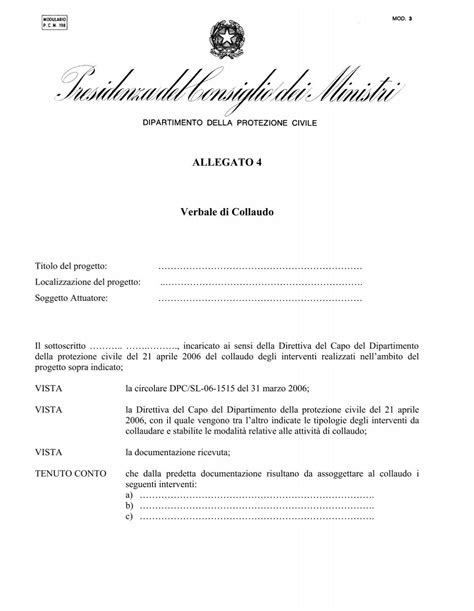 Verbale Di Collaudo Emergenzamaremoto Org