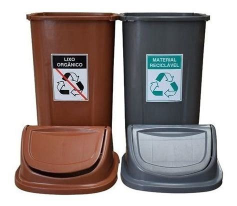 Kit Lixeiras Para Coleta Seletiva Litros Adesivos Design