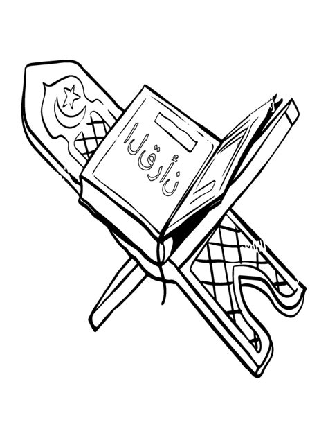 Quran on Rehal Book Holder Färbung Seite Kostenlose druckbare