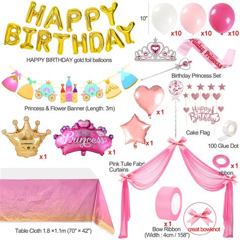 Golray Princess Party Supplies Birthday Decorations For Girls 33