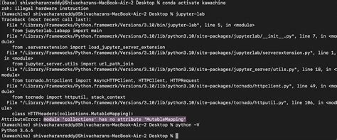 Python Module Collections Has No Attribute MutableMapping While