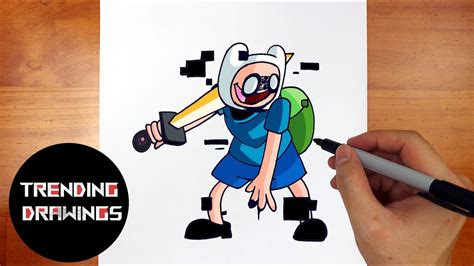 How To Draw FNF MOD Character Corrupted Pibby Finn Easy Step By Step