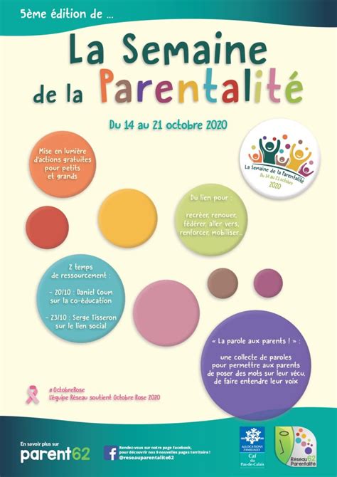 Semaine de la Parentalité 2020 L Affiche et le programme