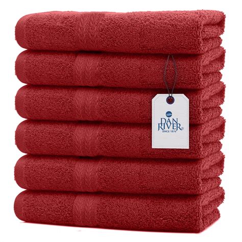 Dan River 100 Cotton Hand Towel Set Of 6 Ultra Soft Bathroom Hand Towels Salon Towel