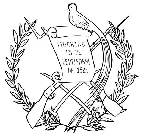 Dibujos De Escudo Nacional De Guatemala Para Colorear Para Colorear