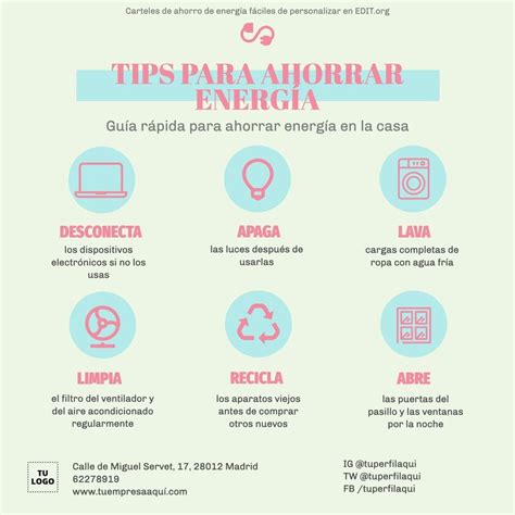 Personaliza un cartel de ahorro de energía online