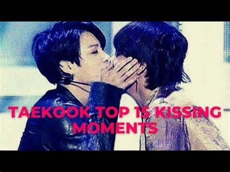 Two People Kissing Each Other With The Words Taekook Top My Kissing