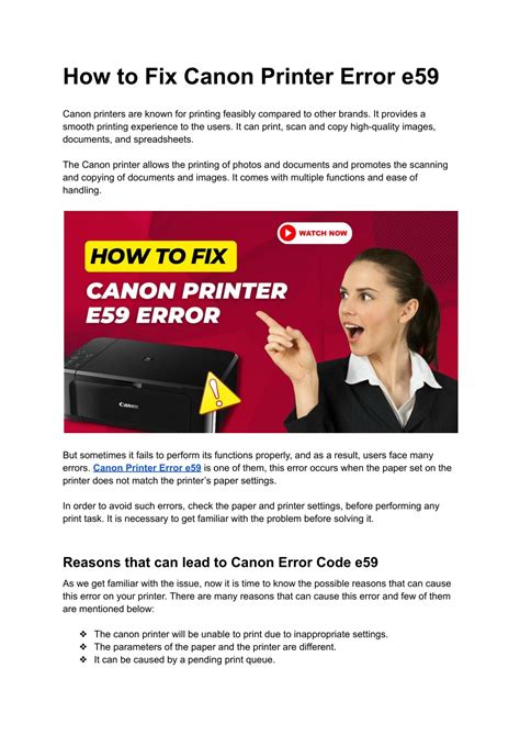 PPT How To Fix Canon Printer Error E59 PowerPoint Presentation Free