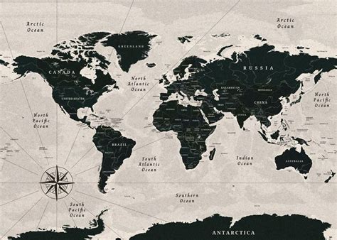 An Old World Map With All The Countries And Major Cities On It S Sides