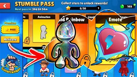 NEW 0 49 STUMBLE PASS LIQUID RAINBOW CHARGED HUG FREE SKINS