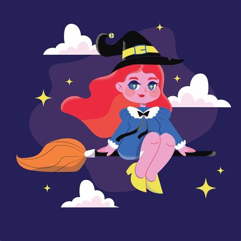 Premium Vector Halloween Witch Character