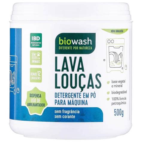 Sabão Lava Louça em Pó para Maquina Natural 500g Biowash