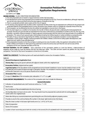 Fillable Online Annexation Petition Plat Application Requirements