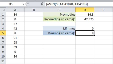 Blog de eCómputo Sacar promedio sin ceros