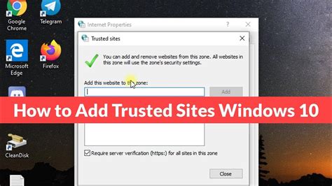 How To Add Trusted Sites In Windows Tutorial Youtube