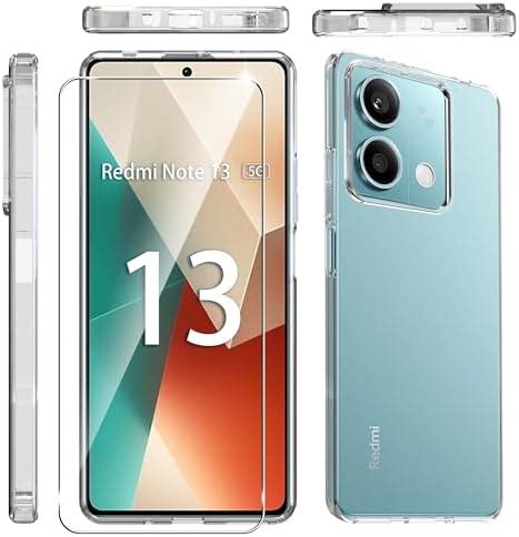 Effcotuo Coque pour Xiaomi Redmi Note 13 4G Pas pour 5G Verre Trempé